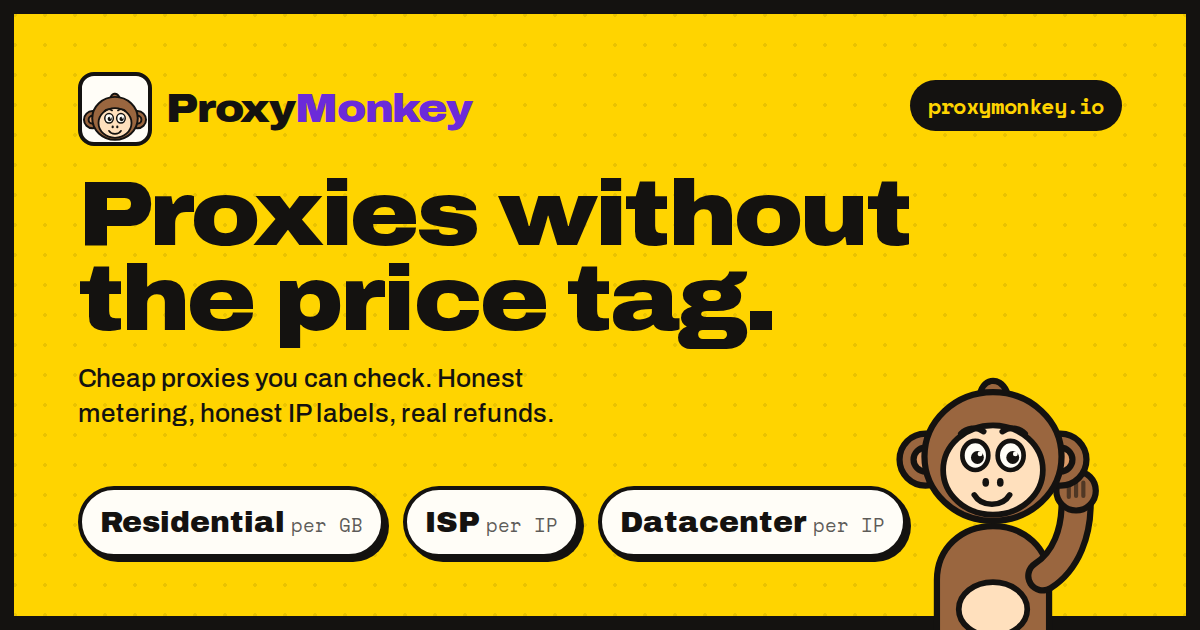 Datacenter Proxy Pricing · ProxyMonkey